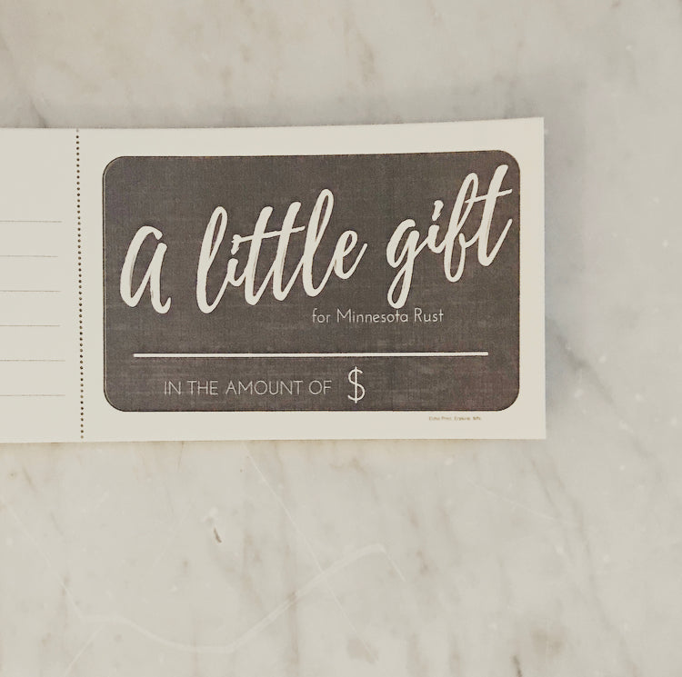 Minnesota Rust Gift Card | minnesotarust